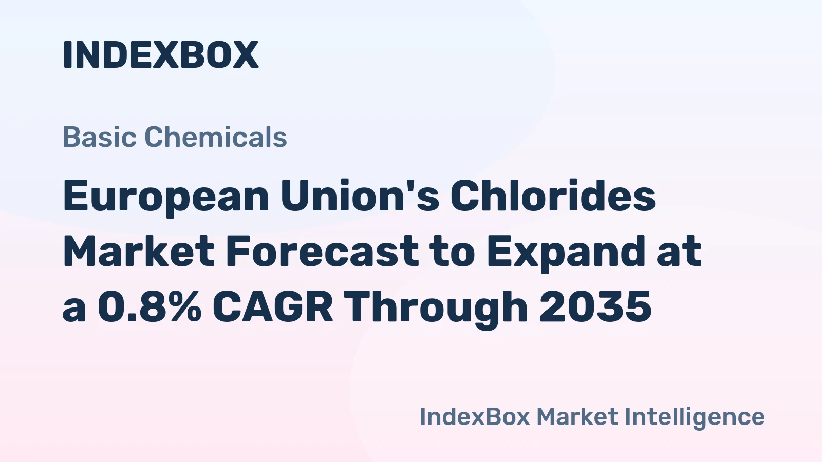 European Union's Chlorides Market Forecast to Expand at a 0.8% CAGR Through 2035