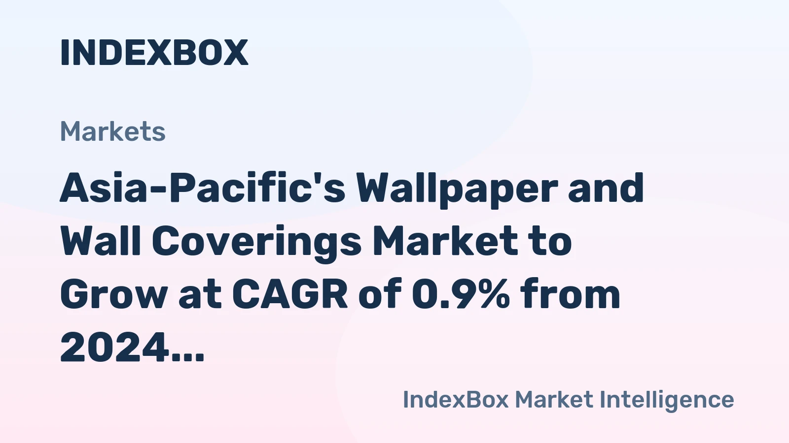 Asia-Pacific's Wallpaper and Wall Coverings Market to Grow at CAGR of 0.9% from 2024 to 2035, Reaching 565K tons