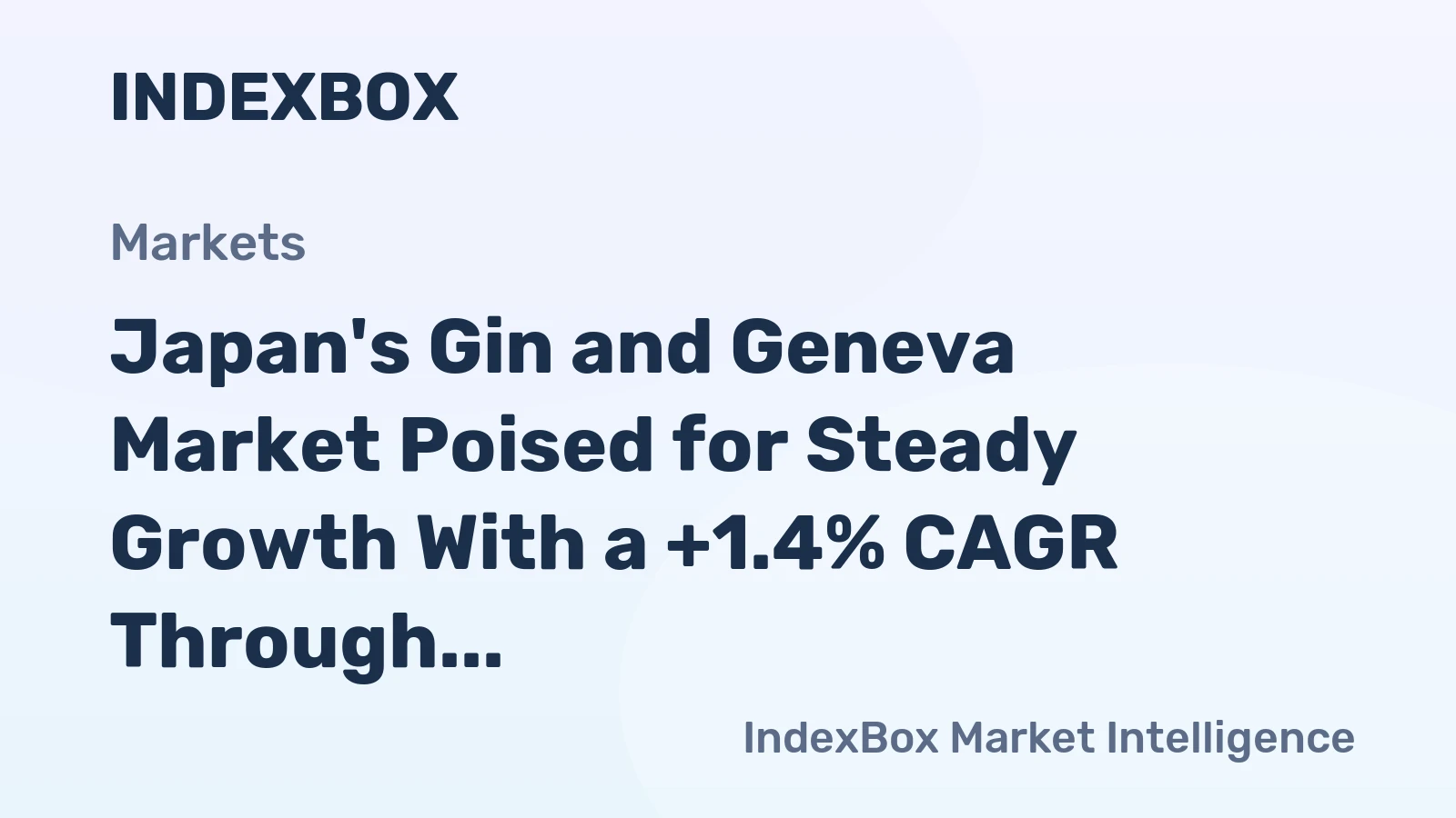 Japan's Gin and Geneva Market Poised for Steady Growth With a +1.4% CAGR Through 2035