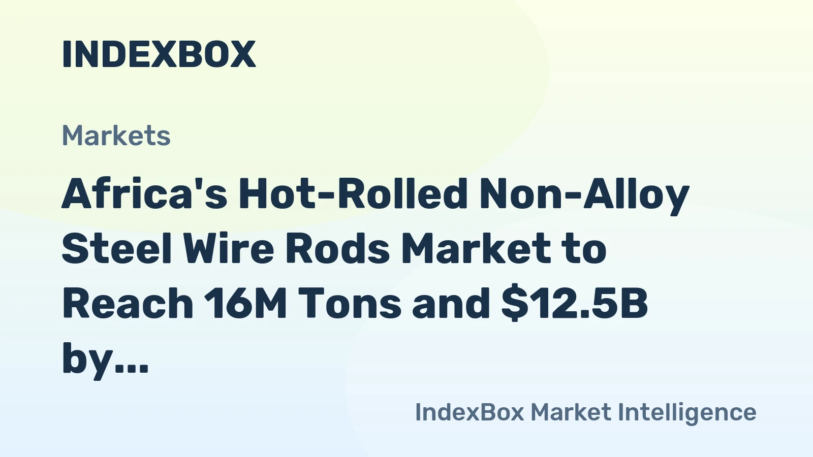 Africa's Hot-Rolled Non-Alloy Steel Wire Rods Market to Reach 16M Tons and $12.5B by 2035