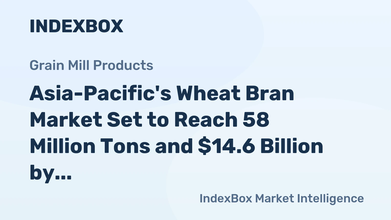 Asia-Pacific's Wheat Bran Market Set to Reach 58 Million Tons and $14.6 Billion by 2035