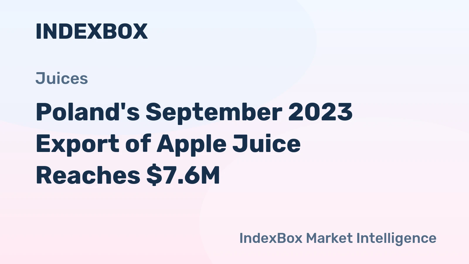 Poland's September 2023 Export of Apple Juice Reaches $7.6M