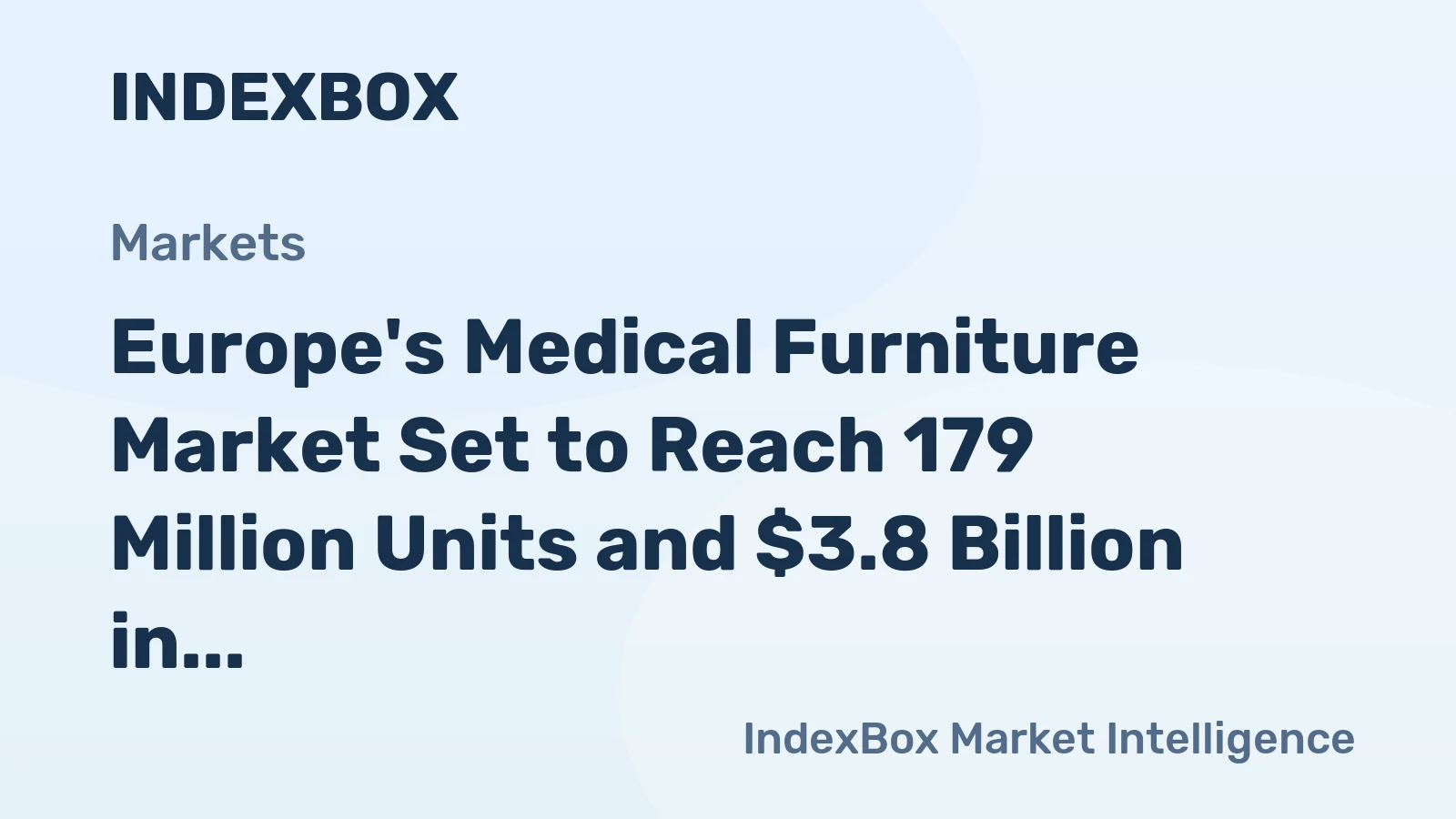 Europe's Medical Furniture Market Set to Reach 179 Million Units and $3.8 Billion in Value