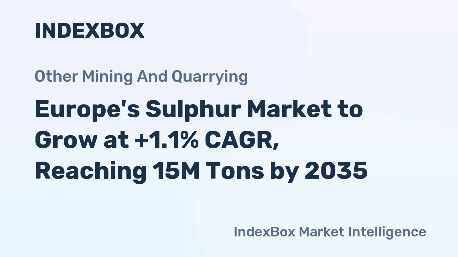 Europe's Sulphur Market to Grow at +1.1% CAGR, Reaching 15M Tons by 2035