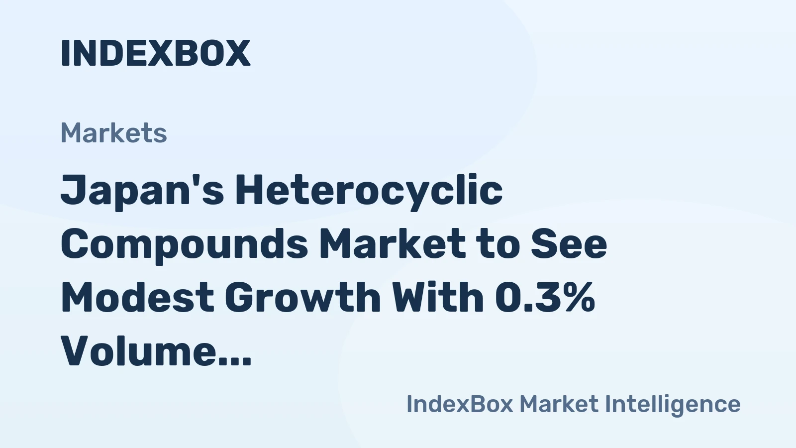 Japan's Heterocyclic Compounds Market to See Modest Growth With 0.3% Volume CAGR Through 2035