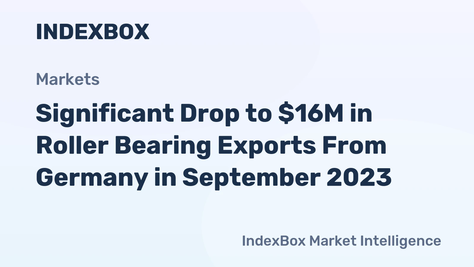 Significant Drop to $16M in Roller Bearing Exports From Germany in September 2023