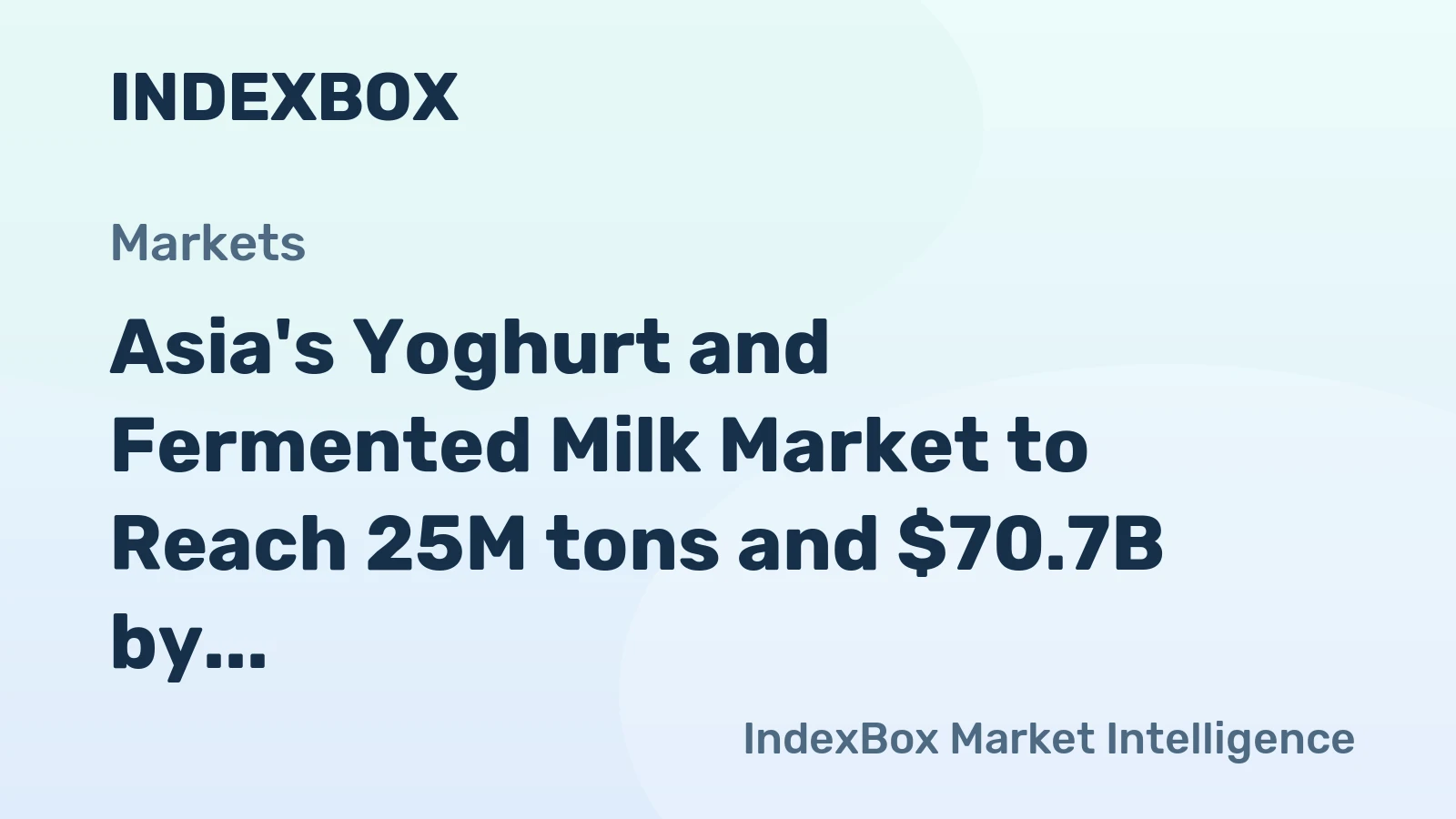 Asia's Yoghurt and Fermented Milk Market to Reach 25M tons and $70.7B by 2035