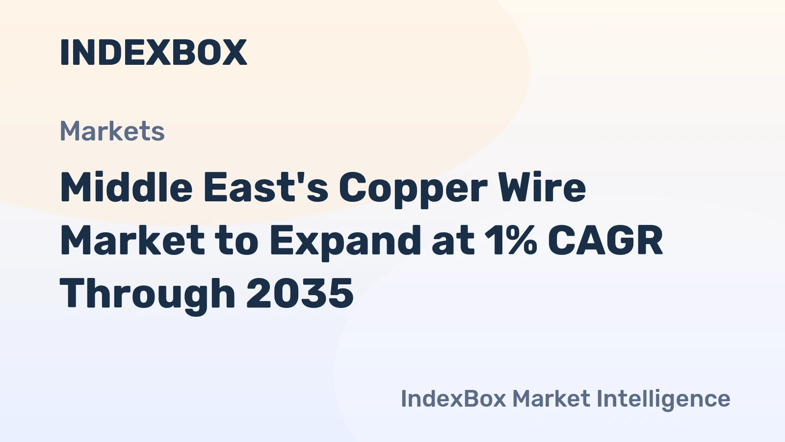 Middle East's Copper Wire Market to Expand at 1% CAGR Through 2035