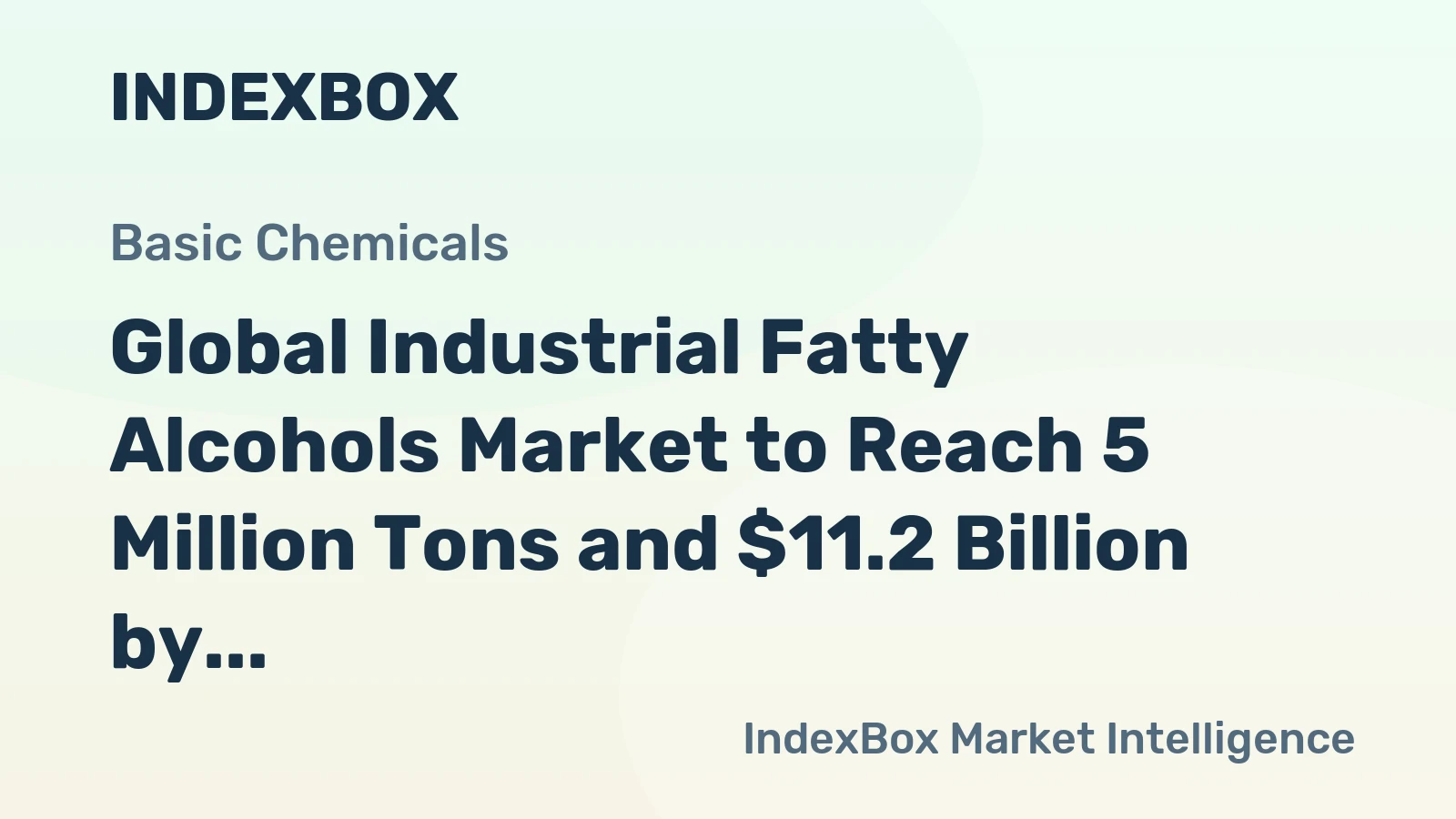 Global Industrial Fatty Alcohols Market to Reach 5 Million Tons and $11.2 Billion by 2035