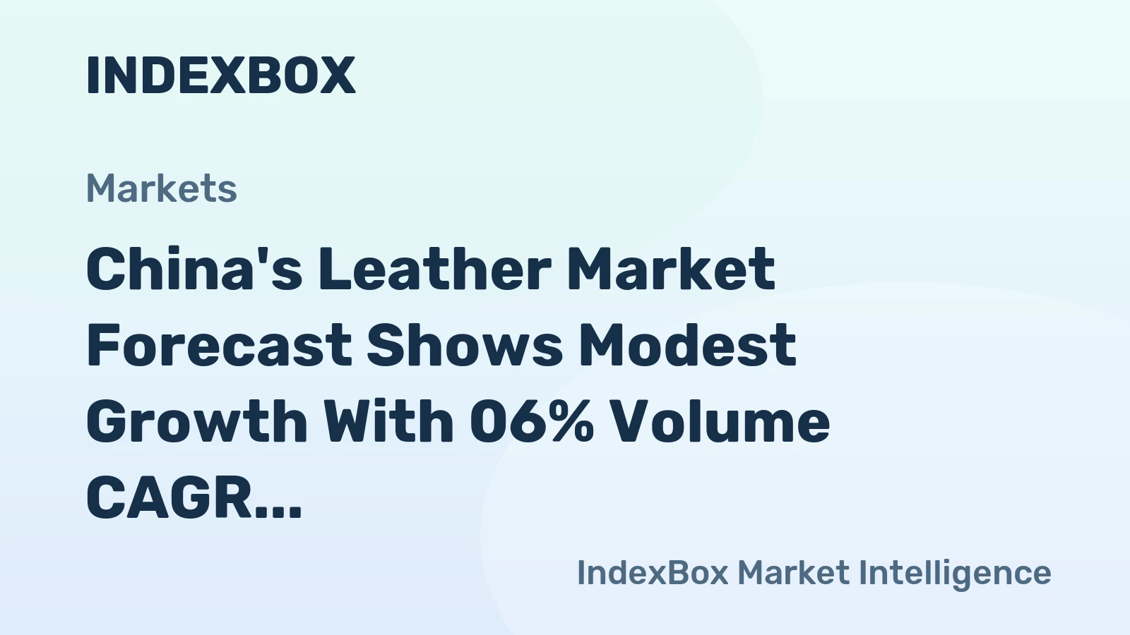 China's Leather Market Forecast Shows Modest Growth With 06% Volume CAGR Through 2035