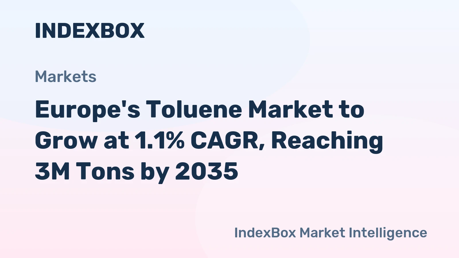 Europe's Toluene Market to Grow at 1.1% CAGR, Reaching 3M Tons by 2035