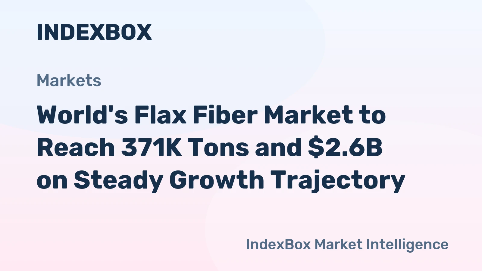 World's Flax Fiber Market to Reach 371K Tons and $2.6B on Steady Growth Trajectory