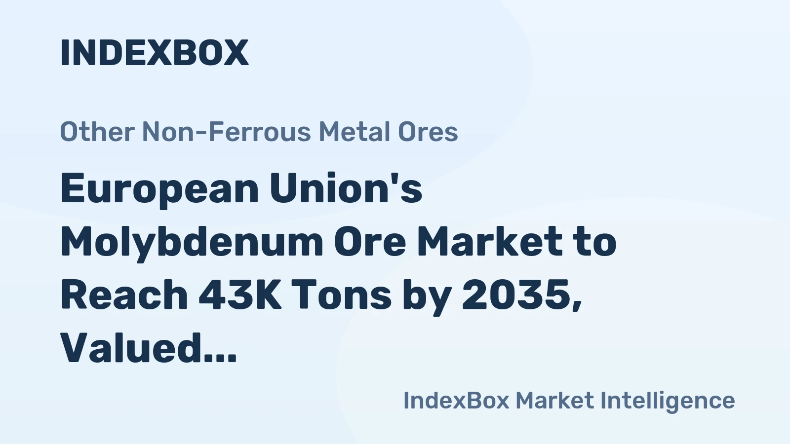 European Union's Molybdenum Ore Market to Reach 43K Tons by 2035, Valued at $1.1B