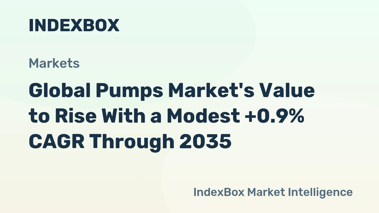 Global Pumps Market's Value to Rise With a Modest +0.9% CAGR Through 2035