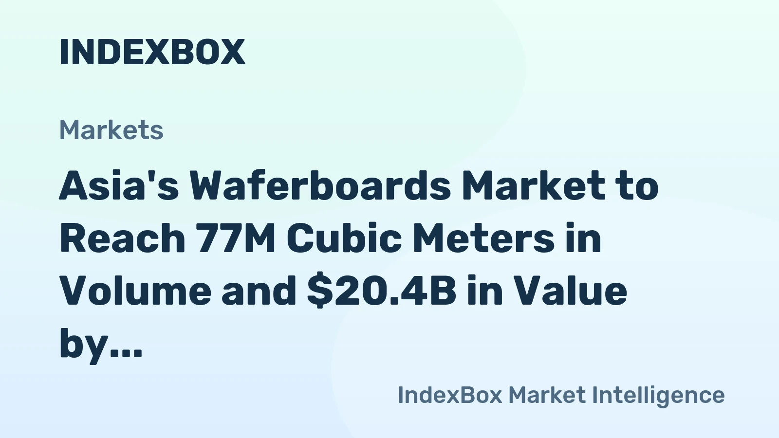 Asia's Waferboards Market to Reach 77M Cubic Meters in Volume and $20.4B in Value by 2035
