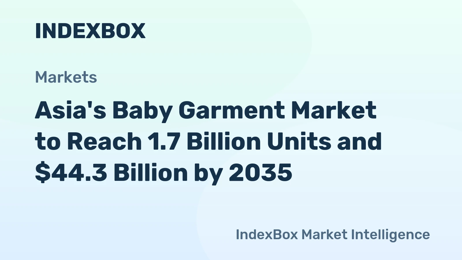 Asia's Baby Garment Market to Reach 1.7 Billion Units and $44.3 Billion by 2035