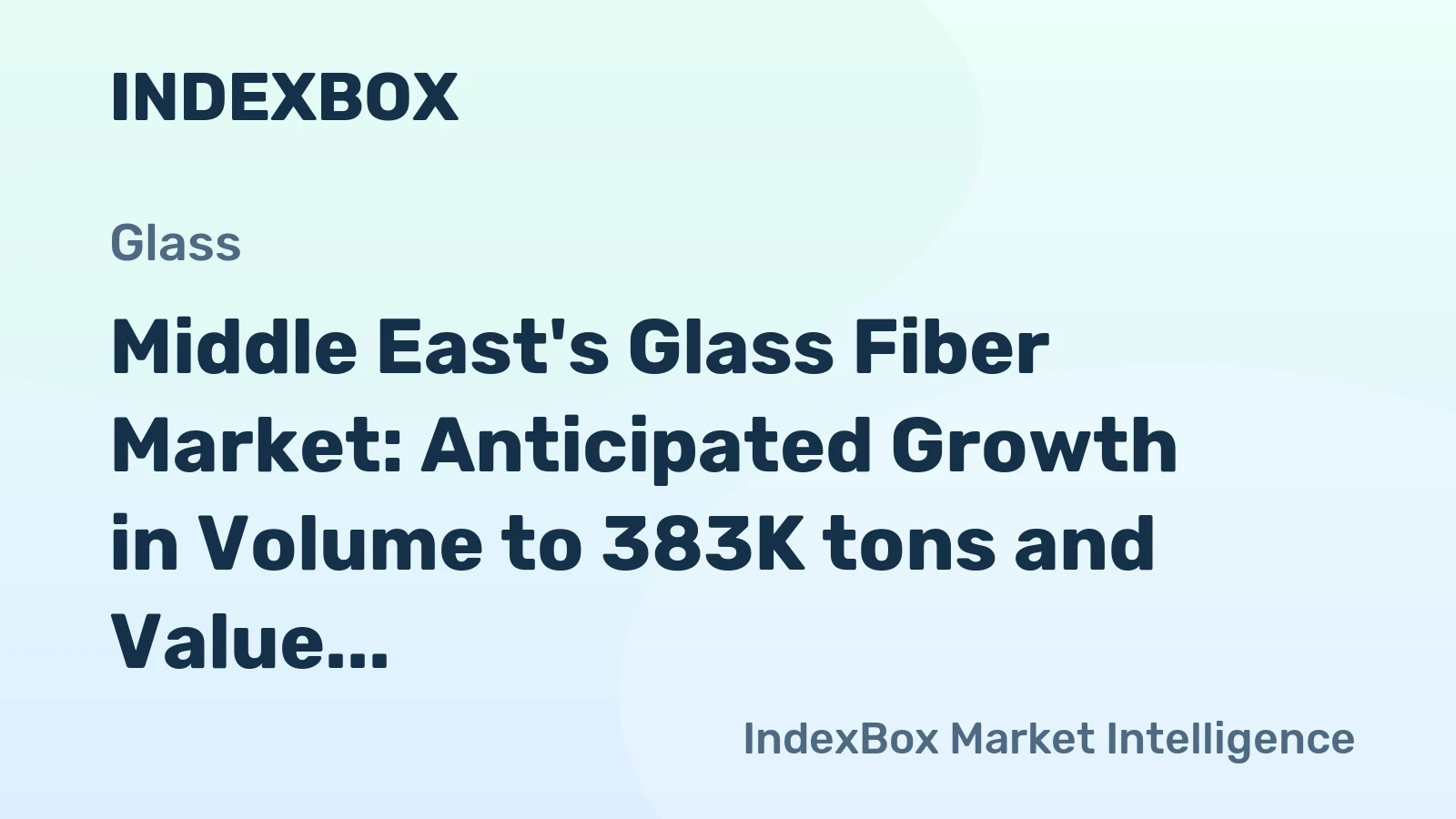 Middle East's Glass Fiber Market: Anticipated Growth in Volume to 383K tons and Value to $1.1B by 2035