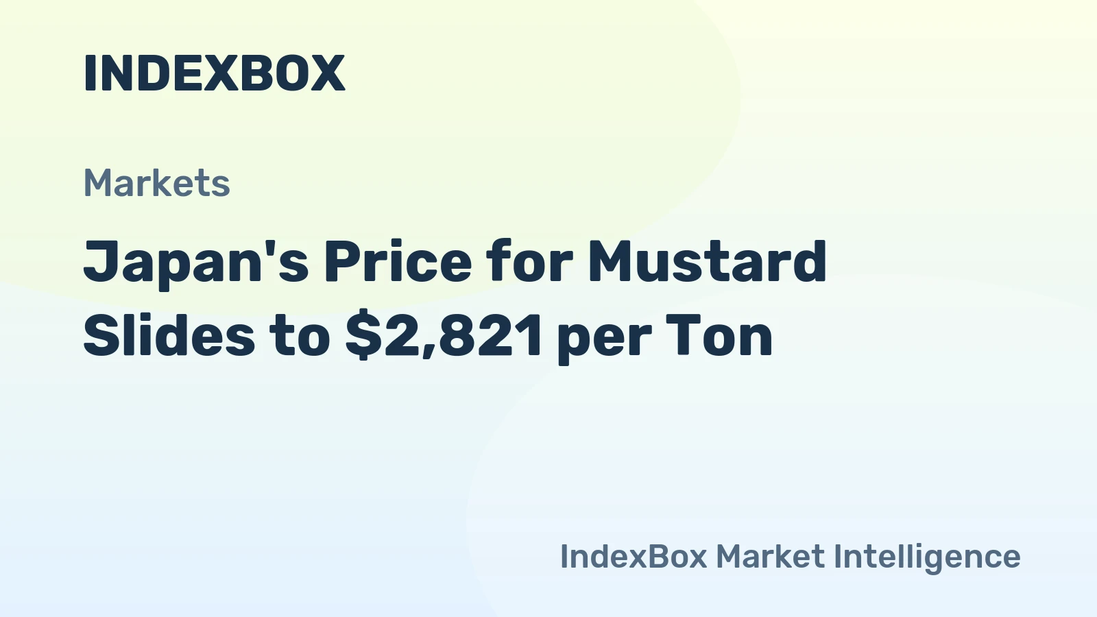 Japan's Price for Mustard Slides to $2,821 per Ton