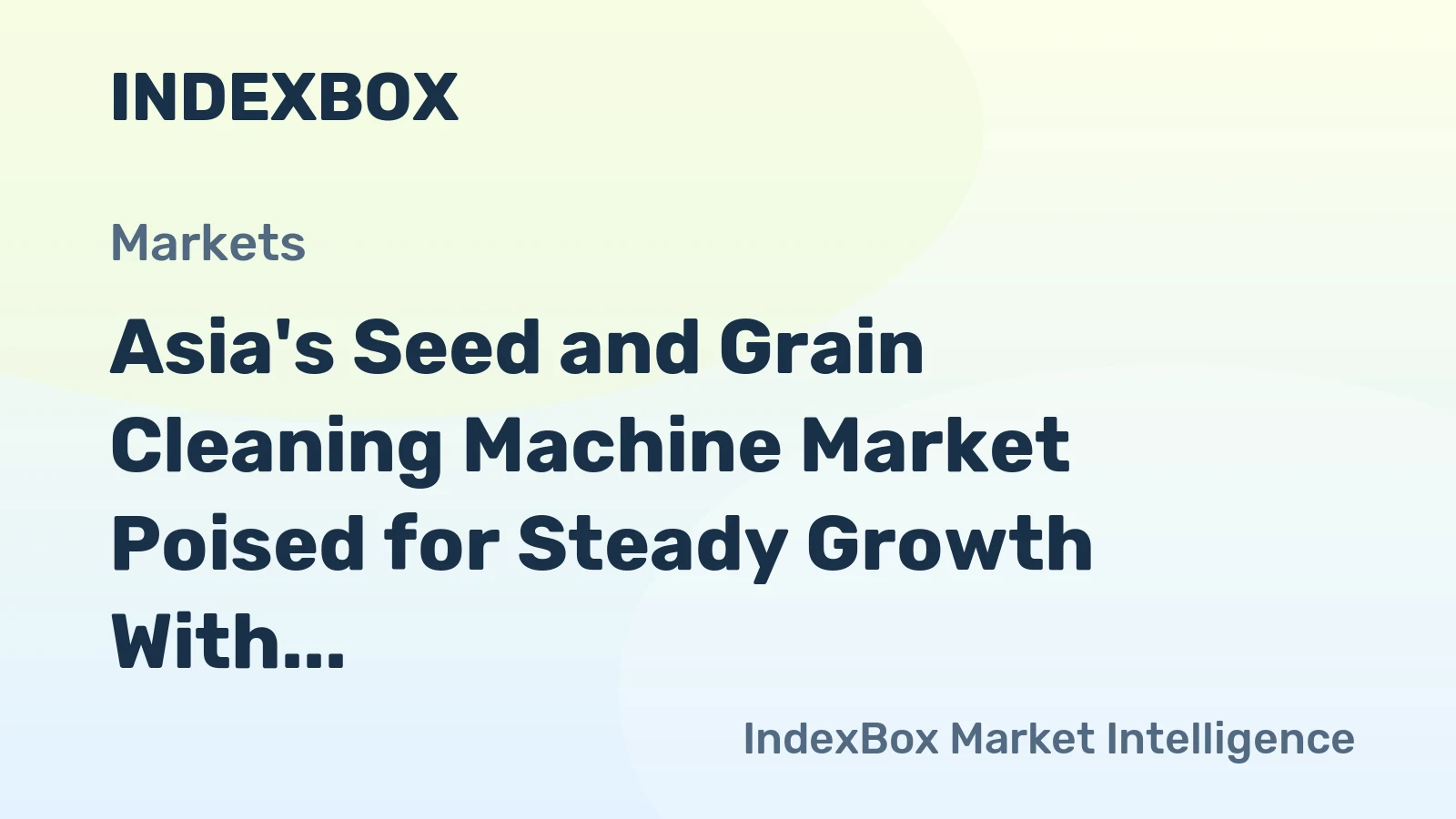 Asia's Seed and Grain Cleaning Machine Market Poised for Steady Growth With 2.8% CAGR Through 2035