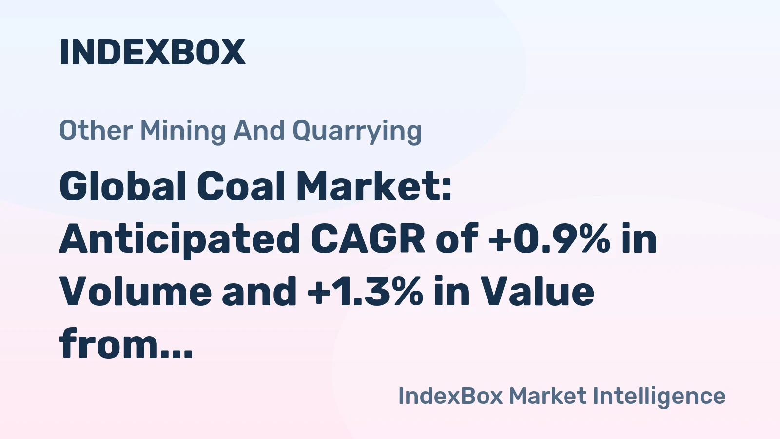 Global Coal Market: Anticipated CAGR of +0.9% in Volume and +1.3% in Value from 2024 to 2035