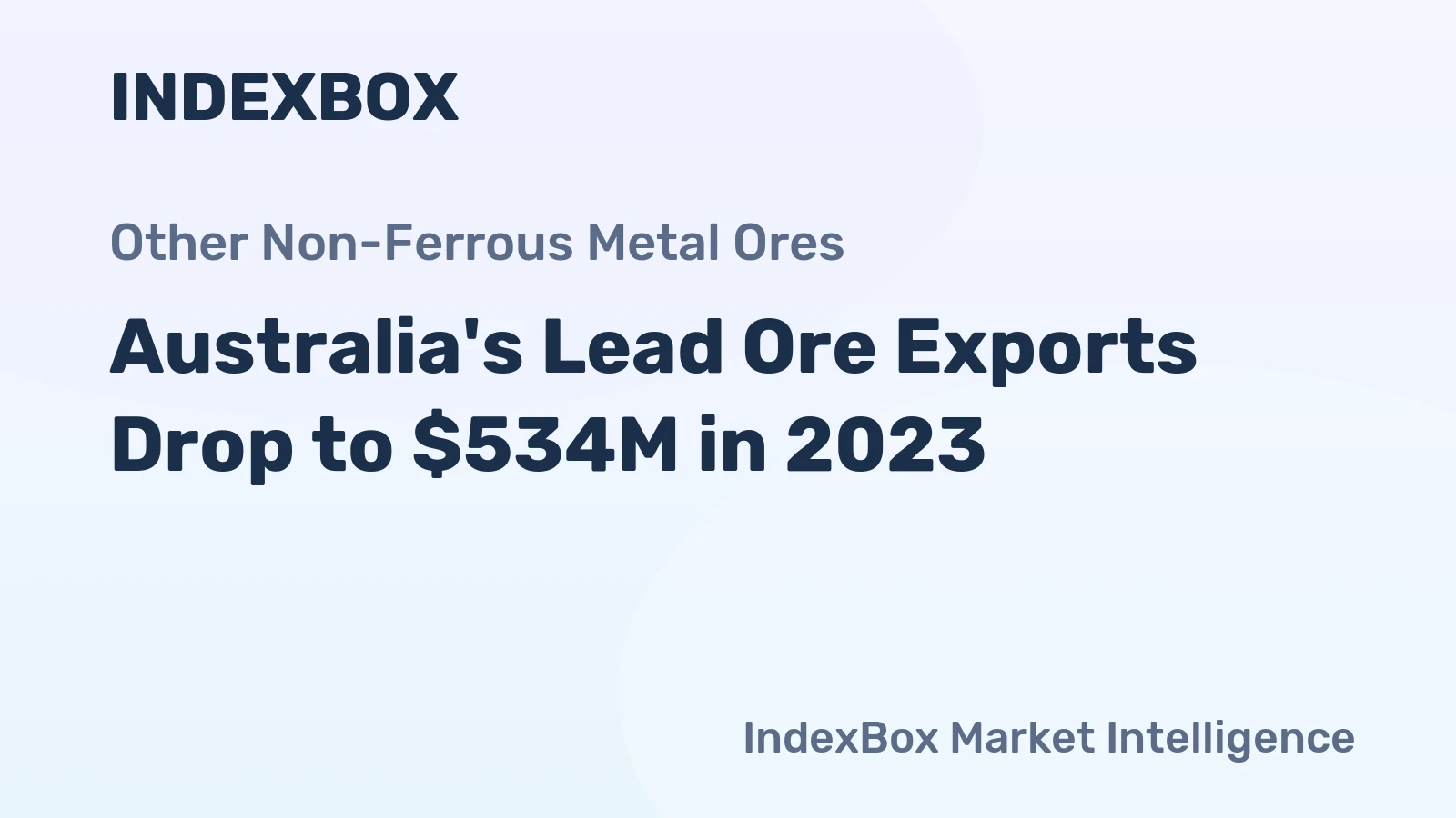Australia's Lead Ore Exports Drop to $534M in 2023