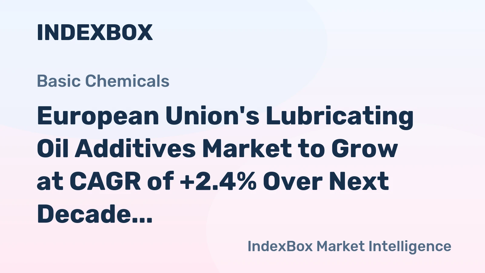 European Union's Lubricating Oil Additives Market to Grow at CAGR of +2.4% Over Next Decade