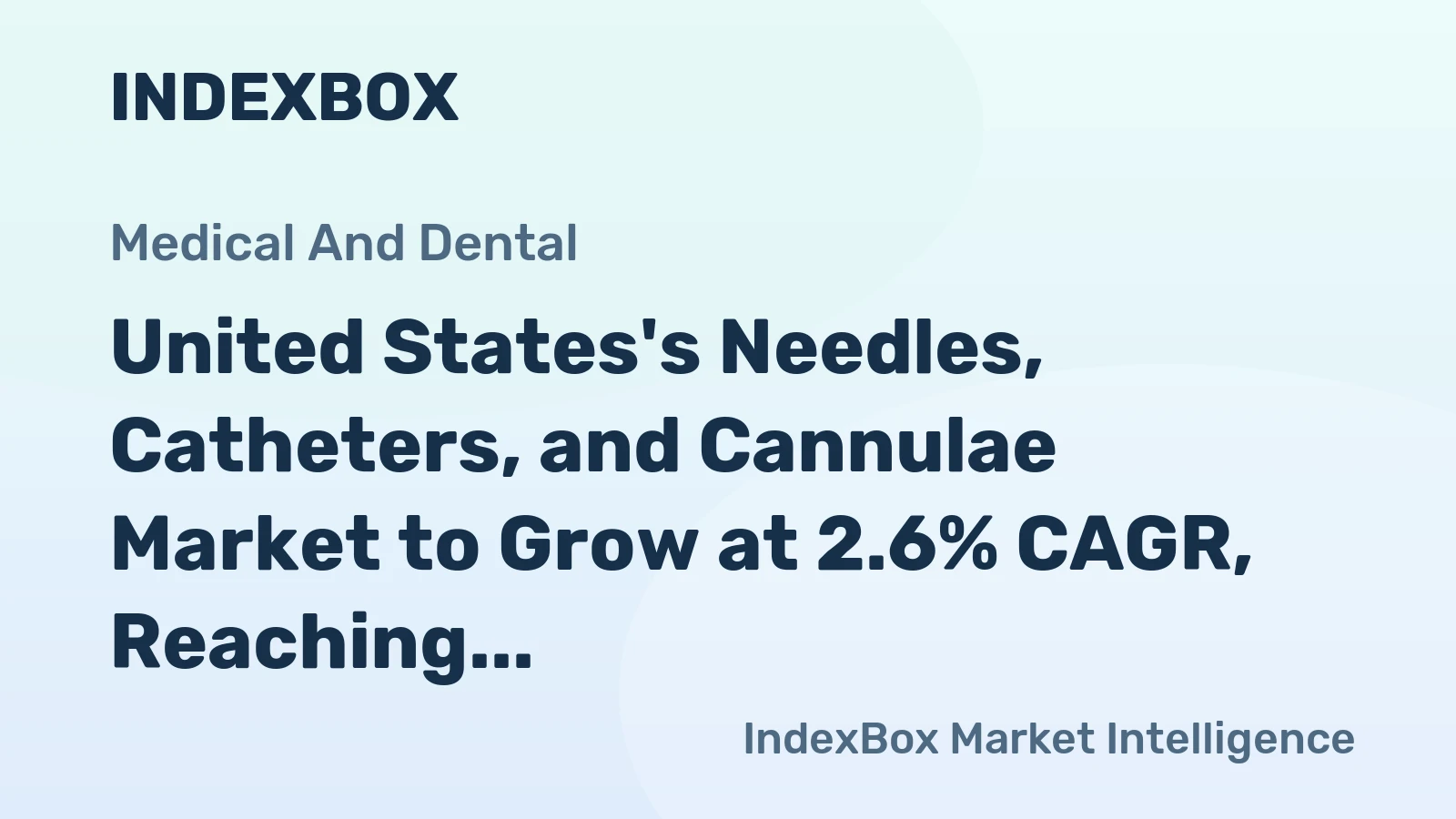 United States's Needles, Catheters, and Cannulae Market to Grow at 2.6% CAGR, Reaching $13.9B by 2035