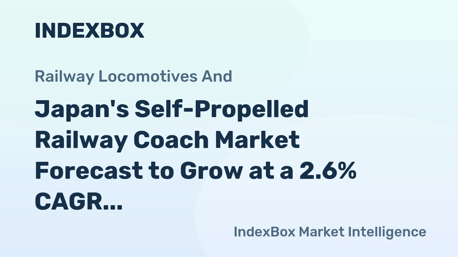 Japan's Self-Propelled Railway Coach Market Forecast to Grow at a 2.6% CAGR Through 2035