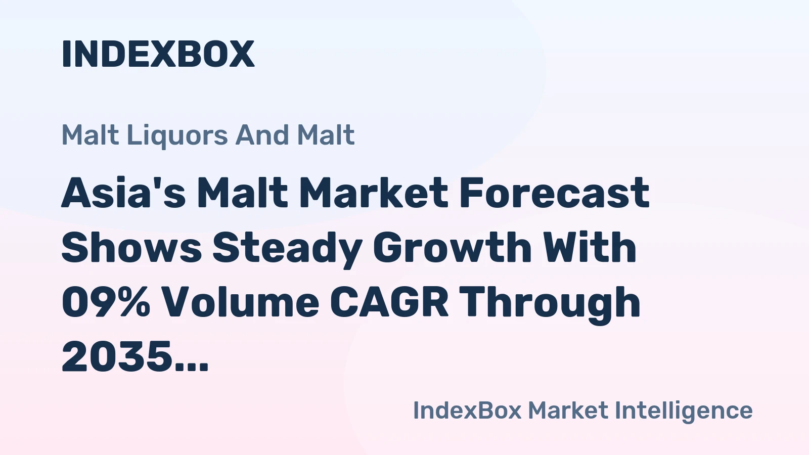Asia's Malt Market Forecast Shows Steady Growth With 09% Volume CAGR Through 2035