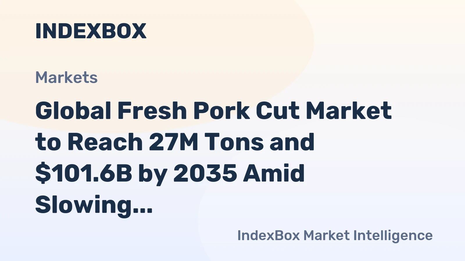 Global Fresh Pork Cut Market to Reach 27M Tons and $101.6B by 2035 Amid Slowing Growth