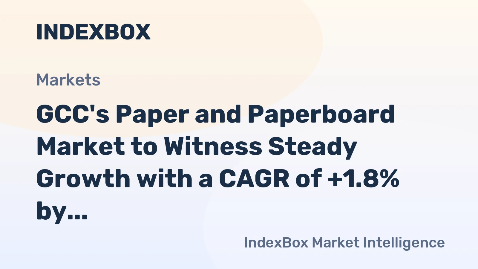 GCC's Paper and Paperboard Market to Witness Steady Growth with a CAGR of +1.8% by 2035