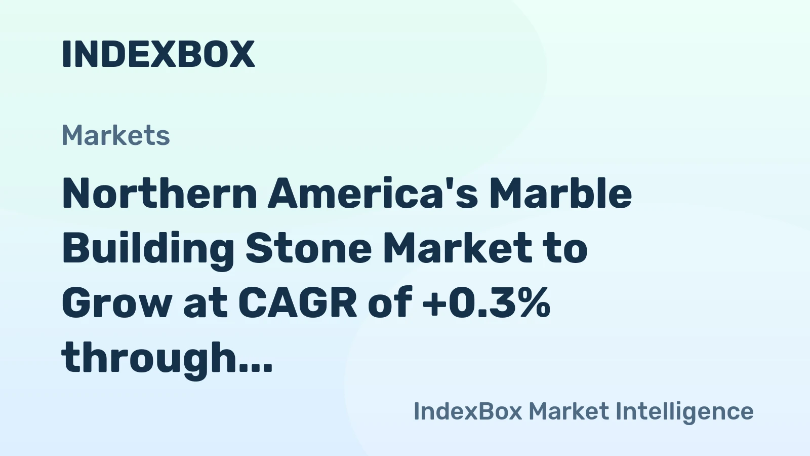 Northern America's Marble Building Stone Market to Grow at CAGR of +0.3% through 2035