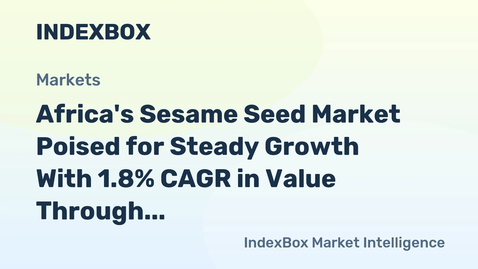 Africa's Sesame Seed Market Poised for Steady Growth With 1.8% CAGR in Value Through 2035