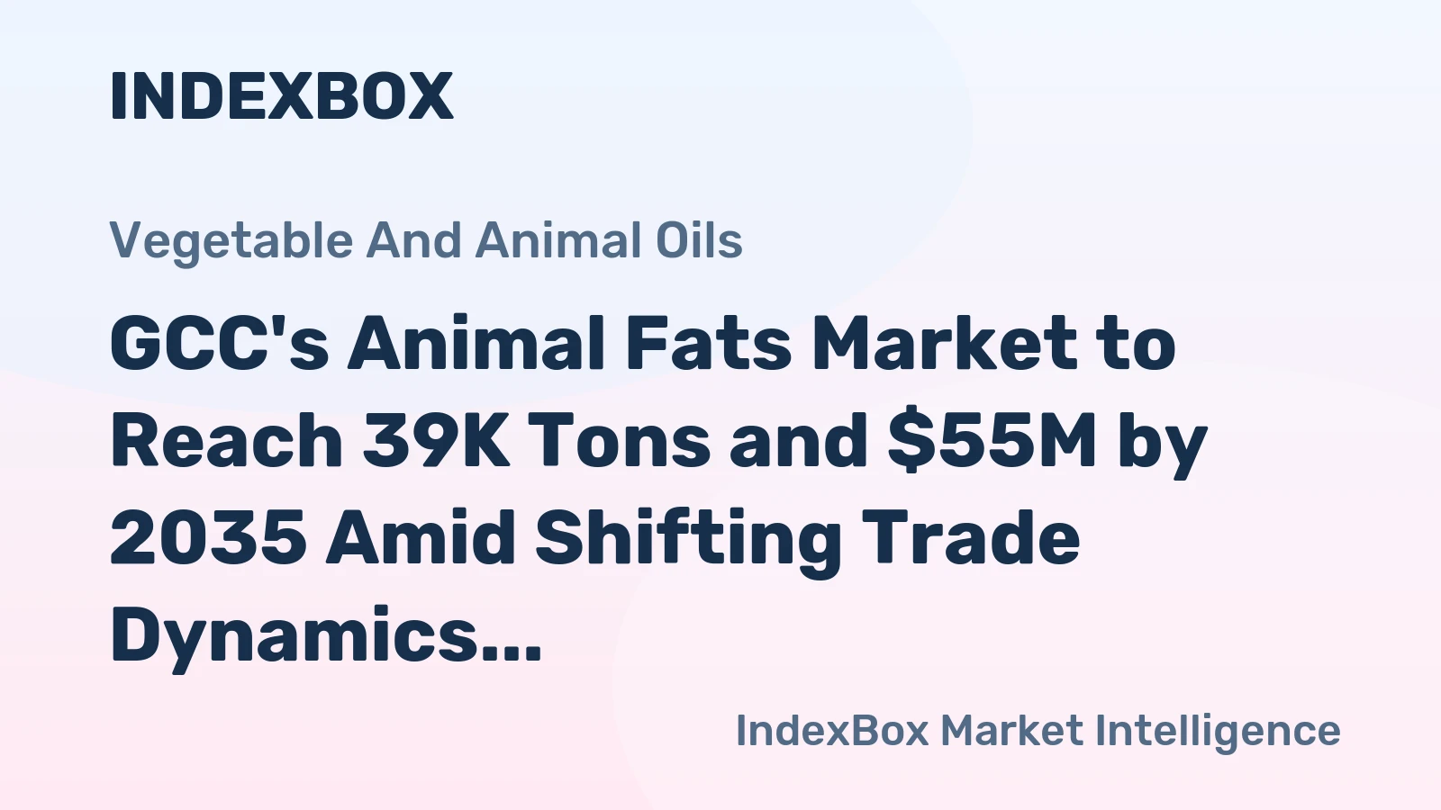 GCC's Animal Fats Market to Reach 39K Tons and $55M by 2035 Amid Shifting Trade Dynamics