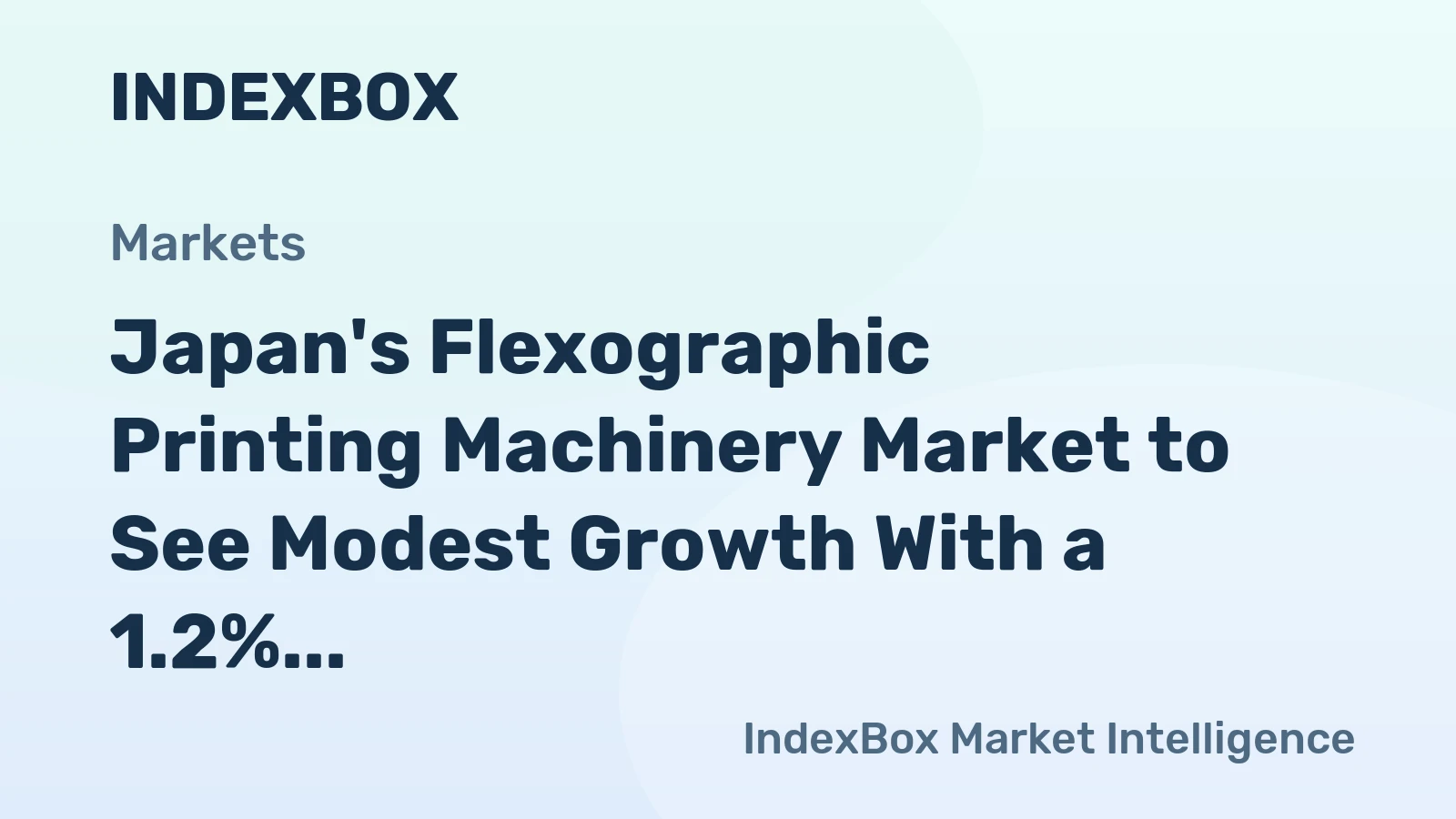 Japan's Flexographic Printing Machinery Market to See Modest Growth With a 1.2% Volume CAGR Through 2035