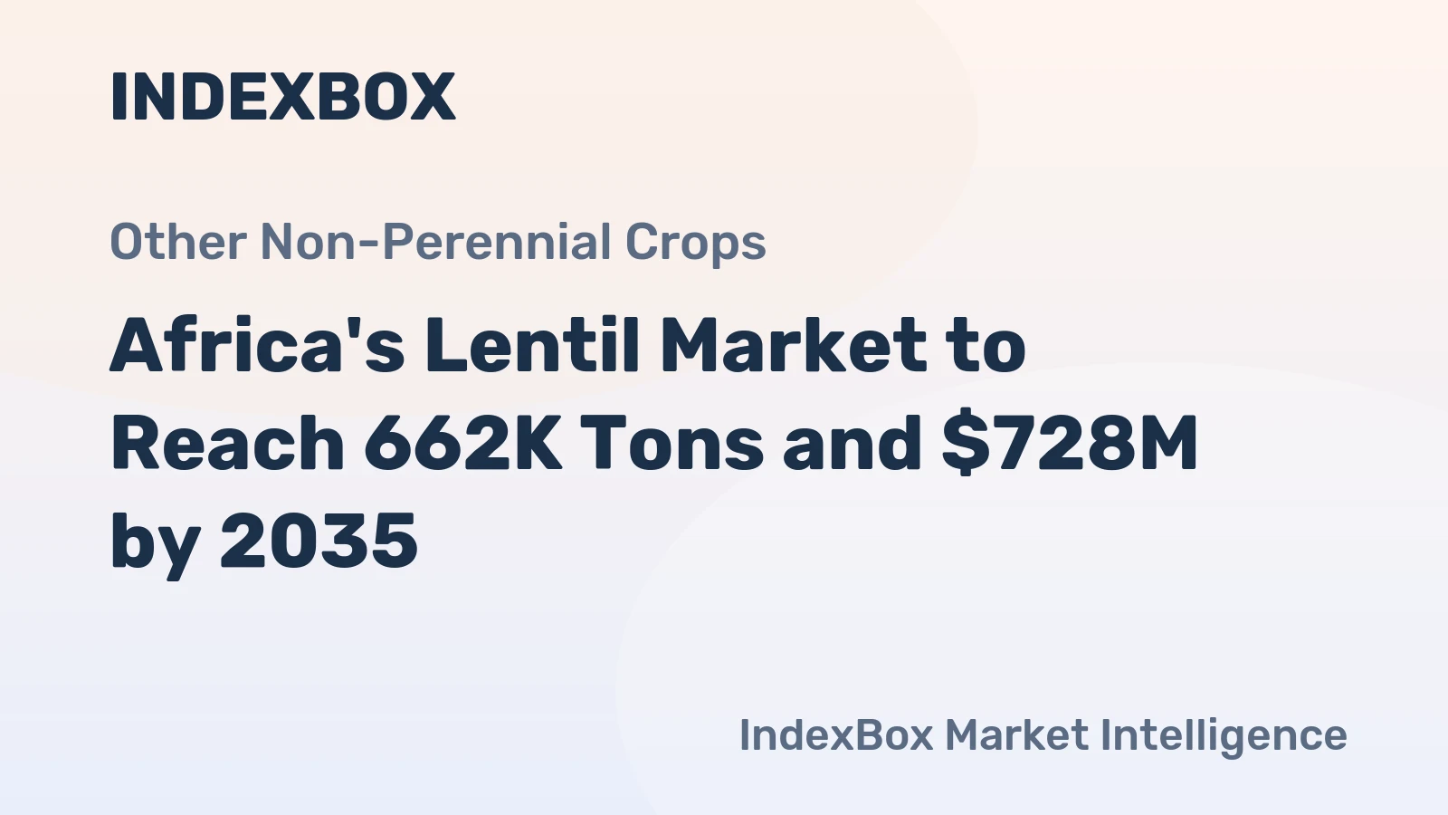 Africa's Lentil Market to Reach 662K Tons and $728M by 2035