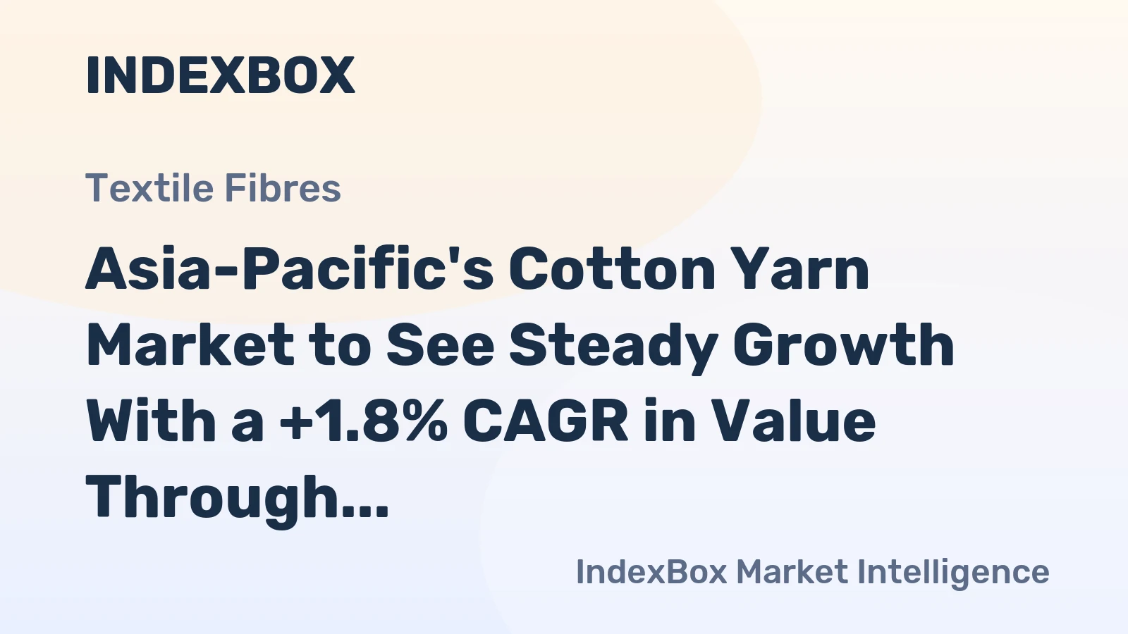 Asia-Pacific's Cotton Yarn Market to See Steady Growth With a +1.8% CAGR in Value Through 2035
