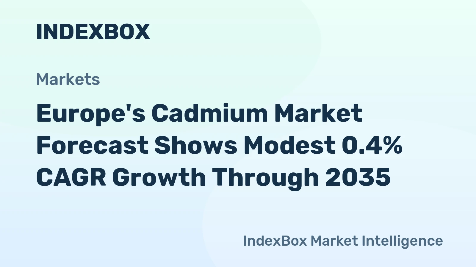 Europe's Cadmium Market Forecast Shows Modest 0.4% CAGR Growth Through 2035