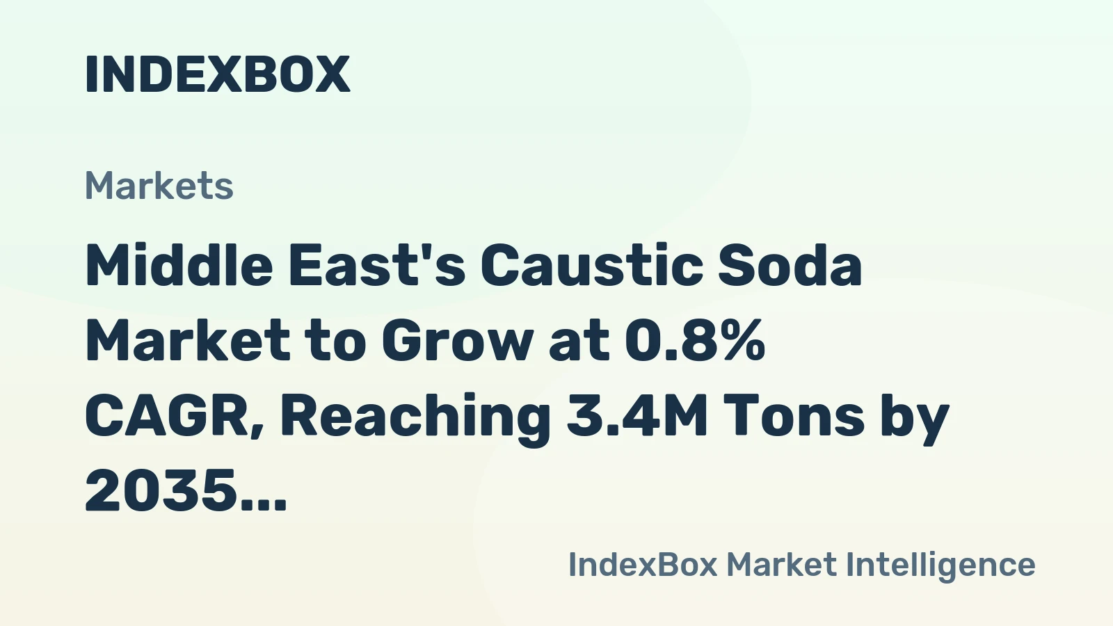 Middle East's Caustic Soda Market to Grow at 0.8% CAGR, Reaching 3.4M Tons by 2035