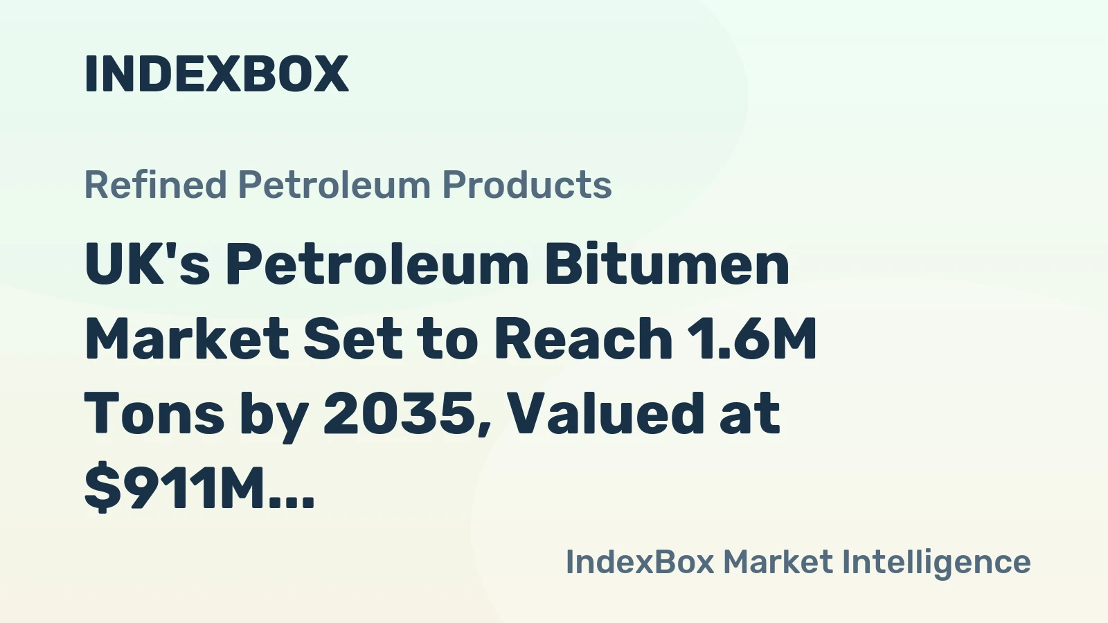 UK's Petroleum Bitumen Market Set to Reach 1.6M Tons by 2035, Valued at $911M