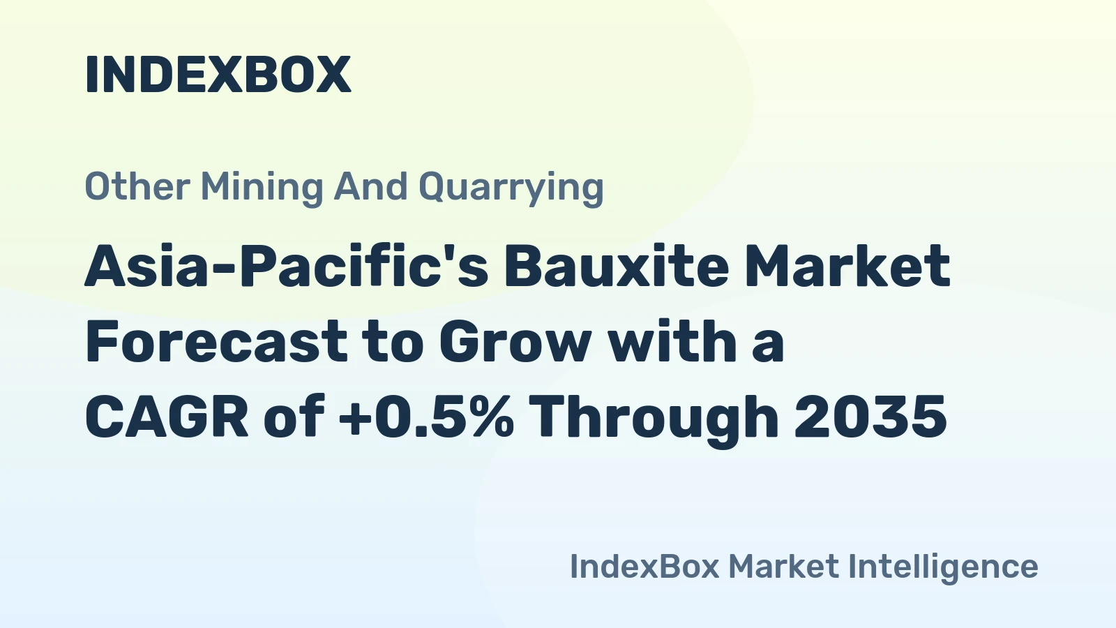 Asia-Pacific's Bauxite Market Forecast to Grow with a CAGR of +0.5% Through 2035