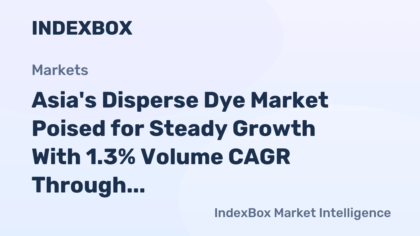 Asia's Disperse Dye Market Poised for Steady Growth With 1.3% Volume CAGR Through 2035