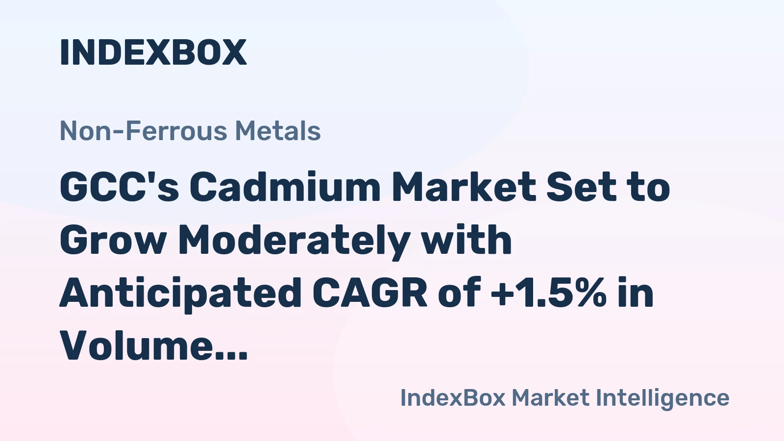 GCC's Cadmium Market Set to Grow Moderately with Anticipated CAGR of +1.5% in Volume and +1.8% in Value by 2035