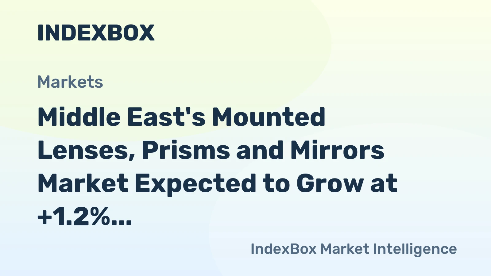 Middle East's Mounted Lenses, Prisms and Mirrors Market Expected to Grow at +1.2% CAGR by 2035
