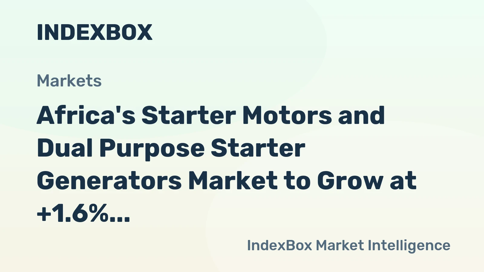 Africa's Starter Motors and Dual Purpose Starter Generators Market to Grow at +1.6% CAGR, Reaching 5.2M Units by 2035