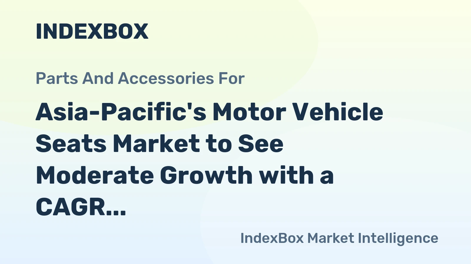 Asia-Pacific's Motor Vehicle Seats Market to See Moderate Growth with a CAGR of +1.3% from 2024 to 2035
