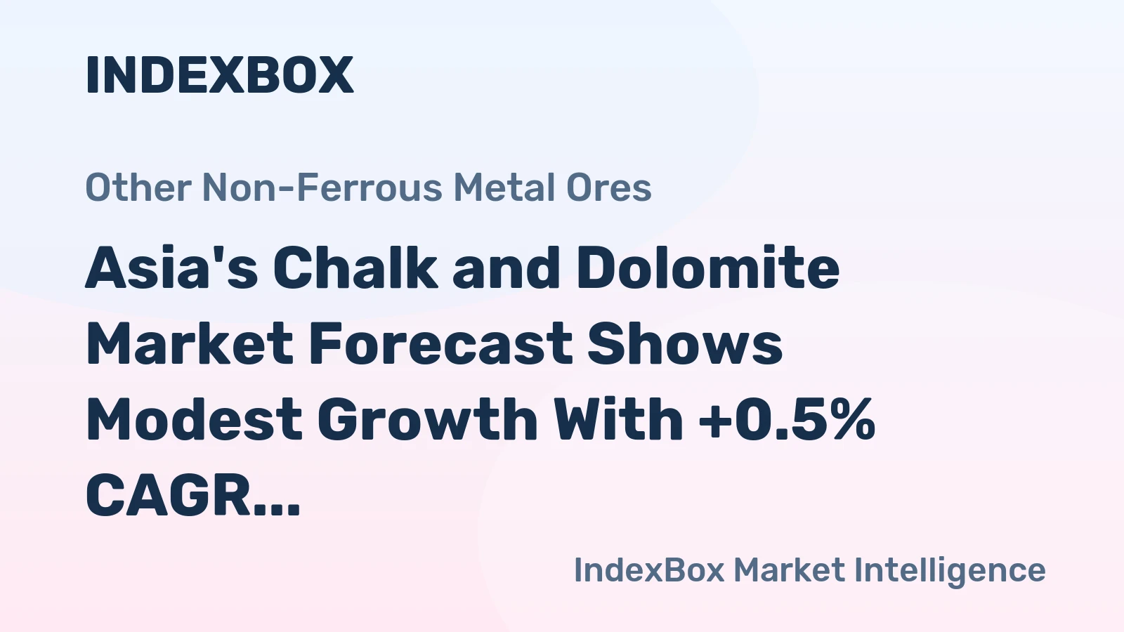 Asia's Chalk and Dolomite Market Forecast Shows Modest Growth With +0.5% CAGR Through 2035
