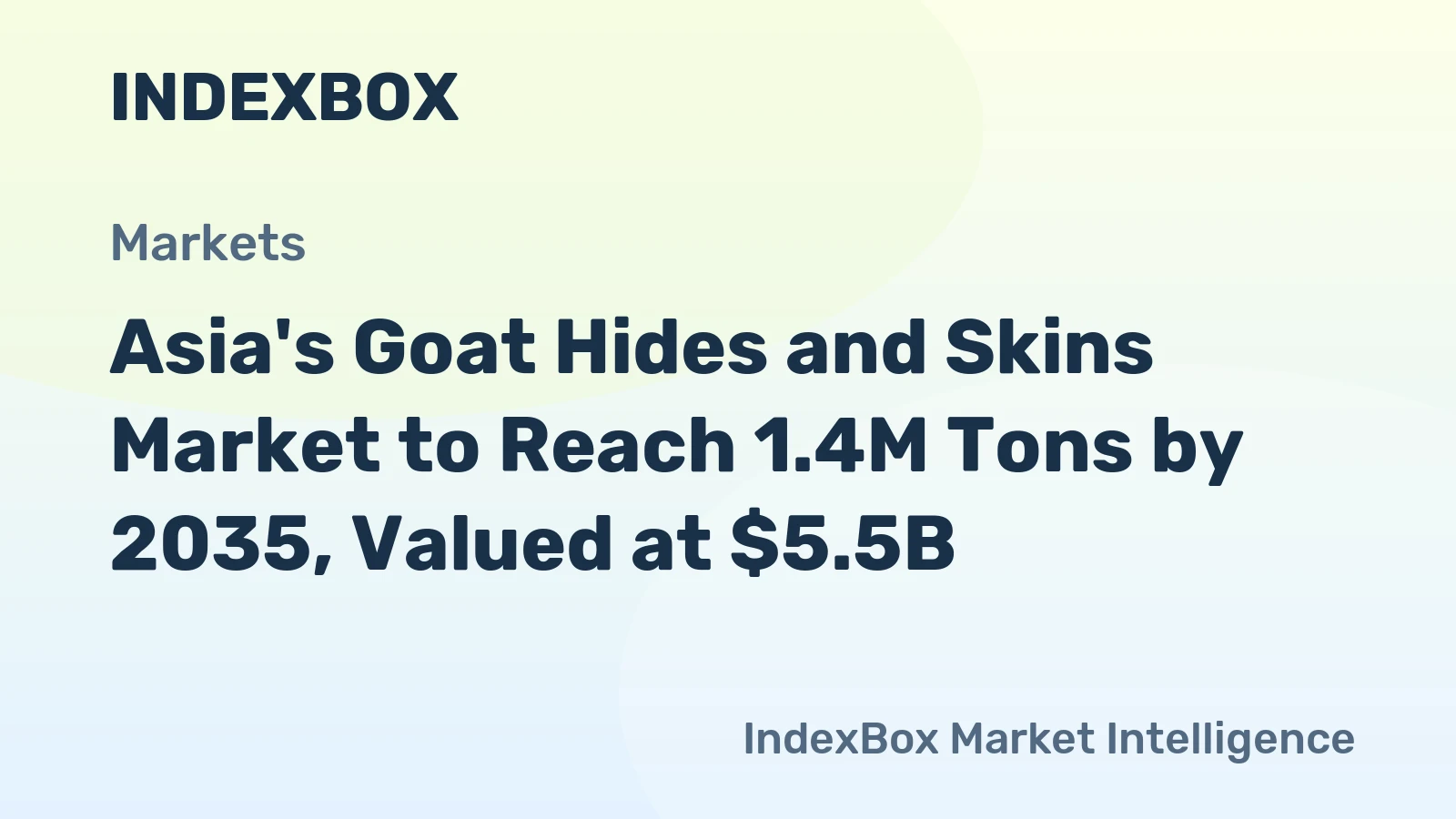 Asia's Goat Hides and Skins Market to Reach 1.4M Tons by 2035, Valued at $5.5B