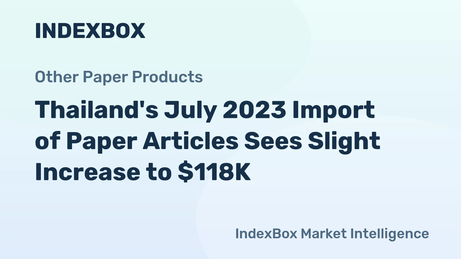 Thailand's July 2023 Import of Paper Articles Sees Slight Increase to $118K