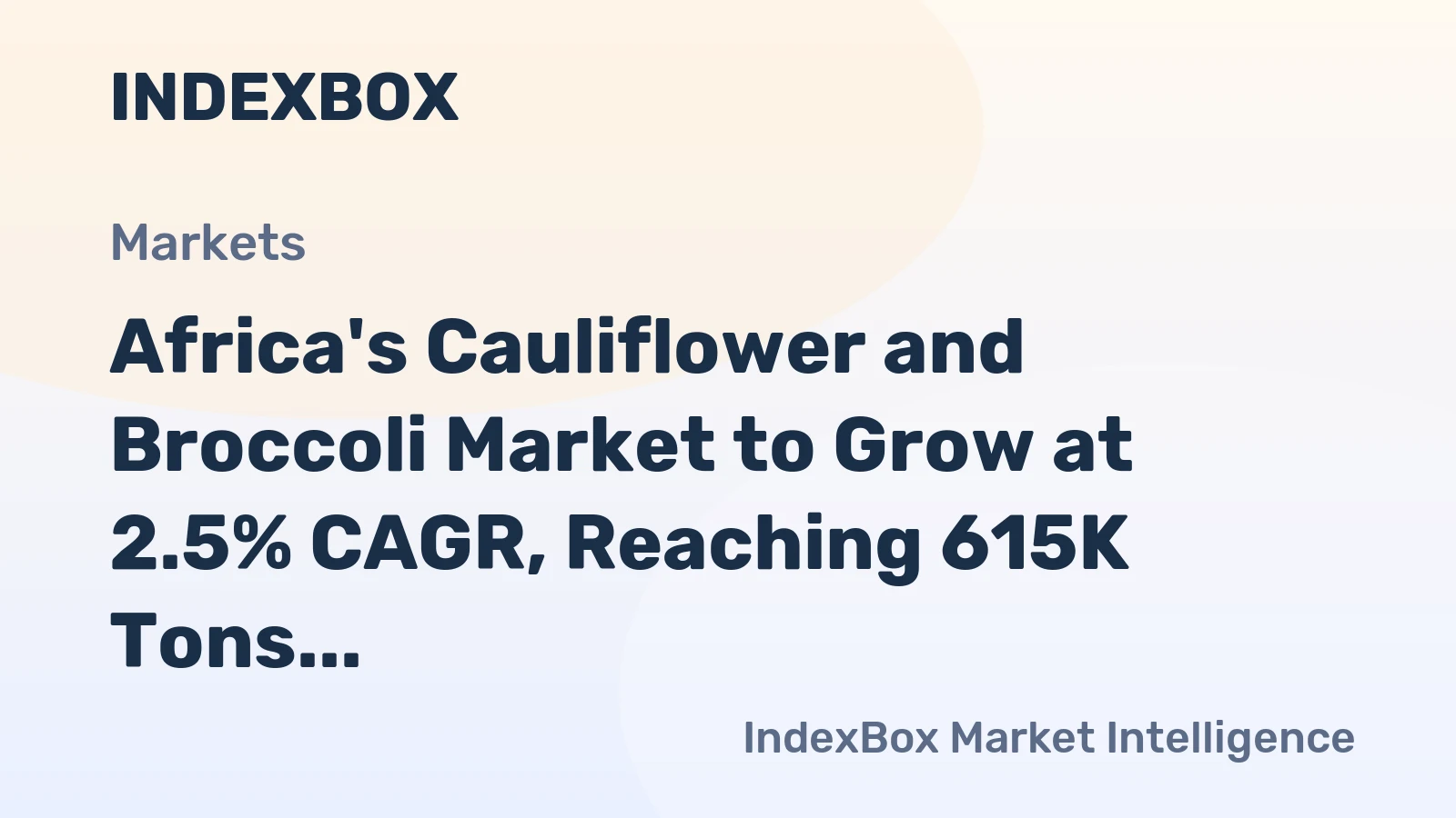 Africa's Cauliflower and Broccoli Market to Grow at 2.5% CAGR, Reaching 615K Tons by 2035